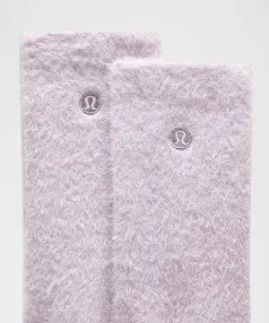 Lululemon Fuzzy Crew Socks - Sheer Violet