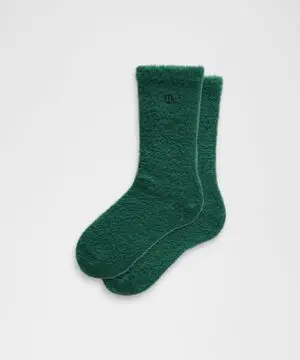 Lululemon Fuzzy Crew Socks Storm Teal