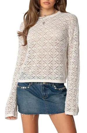 EDIKTED Openwork Pullover Sweater