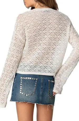 EDIKTED Openwork Pullover Sweater