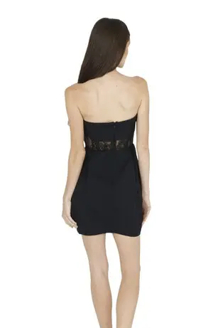AKALIA Daisy Strapless Lace Corset Dress - Black