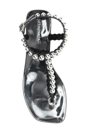 Jeffrey Campbell Plated Embellished Sandals - Black Shiny Silver
