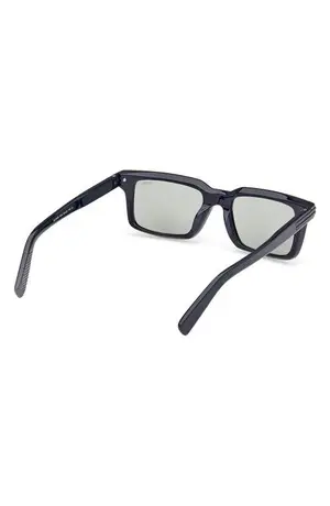Zegna 53mm Rectangular Sunglasses - Shiny Blue / Matte Gunmetal