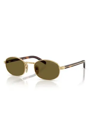 Prada 52mm Oval Sunglasses - Gold