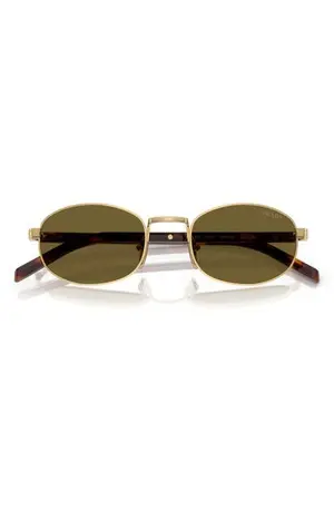 Prada 52mm Oval Sunglasses - Gold