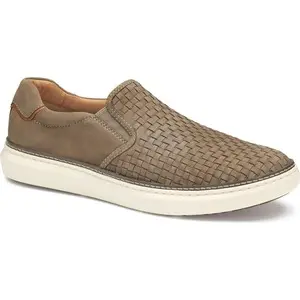 Johnston & Murphy Woven Slip-on Sneaker - Taupe Woven Tumbled Nubuck
