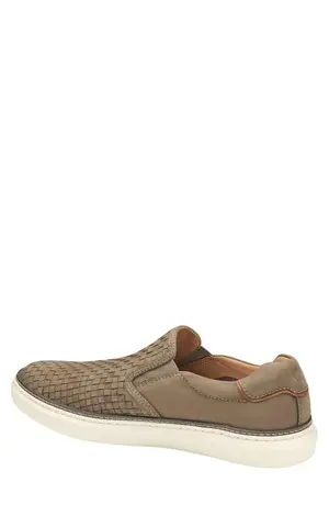 Johnston & Murphy Woven Slip-on Sneaker - Taupe Woven Tumbled Nubuck