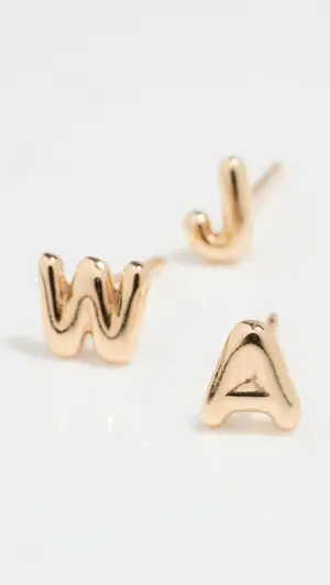 ARIEL GORDON 14k Mini Helium Initial Stud Earring