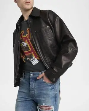 Amiri Ma Quad Leather Work Jacket - Black
