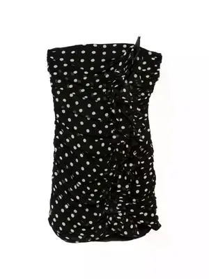 Nina Ricci Strapless Polka Dot Mini Dress - Black