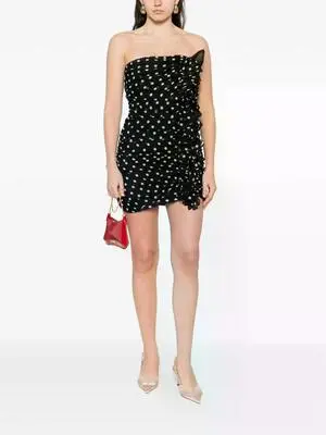 Nina Ricci Strapless Polka Dot Mini Dress