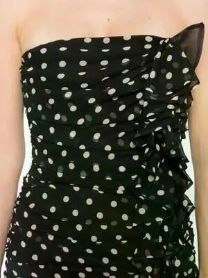 Nina Ricci Strapless Polka Dot Mini Dress
