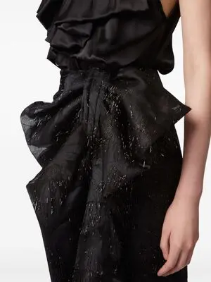 Nina Ricci Asymmetric Bow Jacquard Skirt