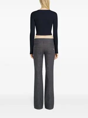 COURREGES Cropped Fine-ribbed Cardigan