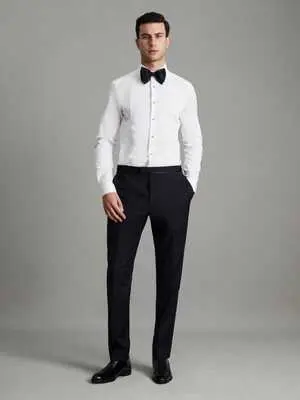 REISS Poker Slim-fit Wool-blend Tuxedo Trousers