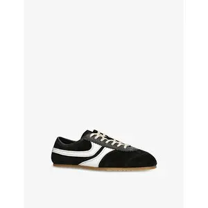 Dries Van Noten Dustin Stripe Leather Low-top Trainers - Black