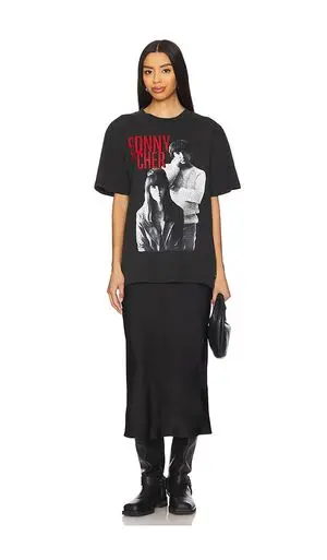 PHILCOS Sonny & Cher Portrait Boxy Tee In Black