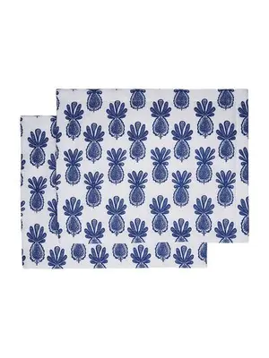 La DoubleJ Placemats Set Of 2 - Pineapple Blue
