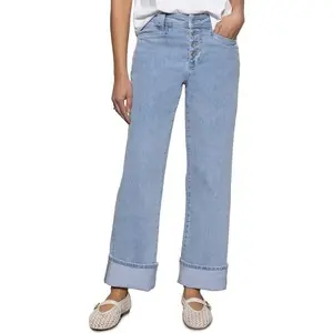 Sanctuary Luna Exposed Button Straight Leg Jeans - Blue Moon