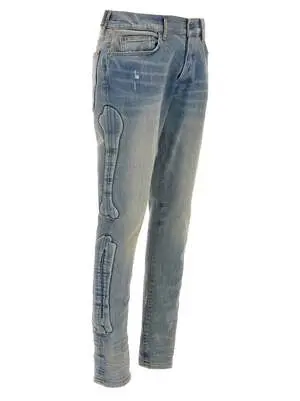 Amiri 3d Bones' Skinny Jeans - Light Blue