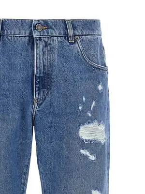 Dolce & Gabbana Destroyed Straight Leg Jeans
