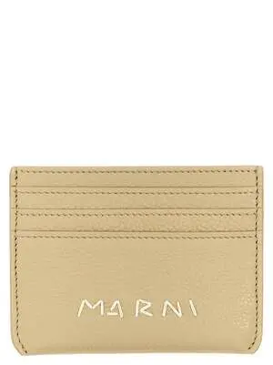 Marni Logo Card Holder - Beige