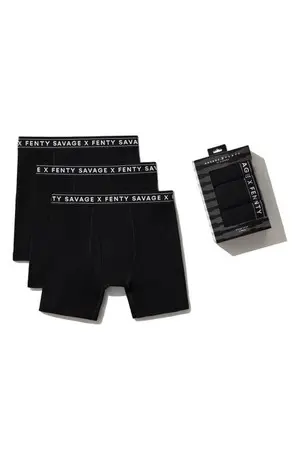 SAVAGE X FENTY Savage Classics 3-pack Boxer Briefs - Black Caviar