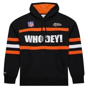 Mitchell & Ness Cincinnati Bengals Vintage Logo Fleece Hoodie - Black
