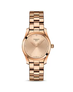 TISSOT T-wave Ii Diamond Watch, 30mm - Rose Gold