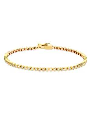 Luis Morais 14k Yellow White Diamond Tennis Bracelet - Gold
