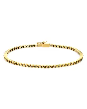 Luis Morais 14k Yellow Black Diamond Tennis Bracelet - Gold