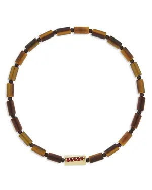 Luis Morais Ruby And Tiger's Eye Beaded Bracelet