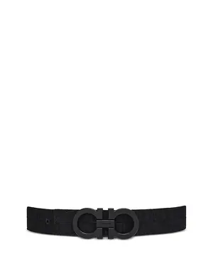 FERRAGAMO Fixed Gancini Belt - Nero/logo