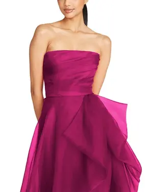 Theia Teresa Draped Gown - Sangria