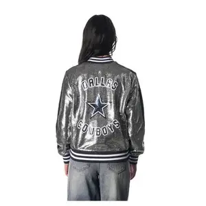 THE WILD COLLECTIVE Sequin Dallas Cowboys Bomber Jacket