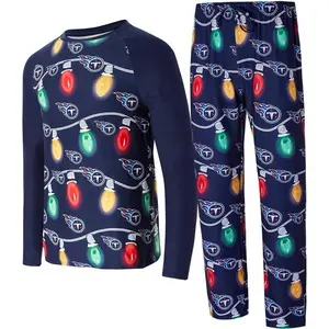 CONCEPTS SPORT Tennessee Titans Garland Knit Raglan Long Sleeve T-shirt And Pants Set - Navy