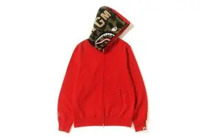 A BATHING APE Swarovski Shark Full Zip Hoodie - Red