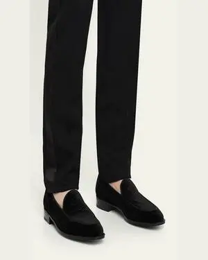 John Lobb Bill Velvet Penny Loafers