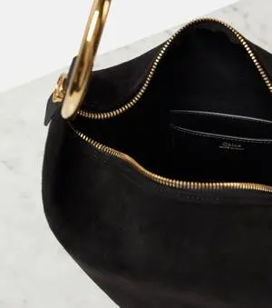 Chloé Medium Suede Shoulder Bag - Black