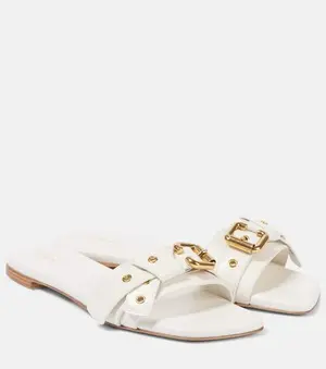 Chloé Mae Leather Slides - White