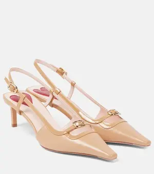 ROGER VIVIER Viv' Canard 55 Slingback Pumps - Beige