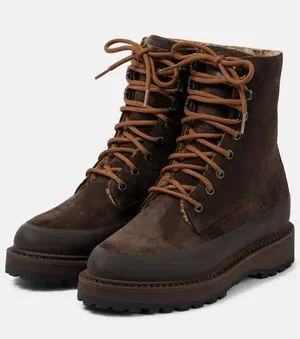 Le Monde Beryl Dolomite Suede Lace-up Boots - Brown