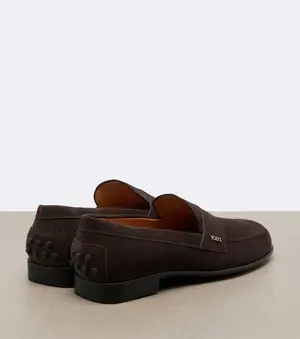 TOD'S Suede Penny Loafers - Brown