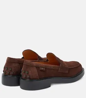 TOD'S Suede Penny Loafers - Brown