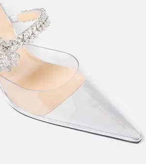 Mach & Mach Crystal Flower Embellished Pumps