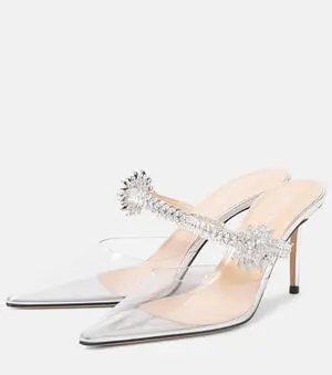 Mach & Mach Crystal Flower Embellished Pumps