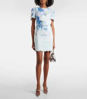 Mach & Mach Crystal Flower Embellished Pumps