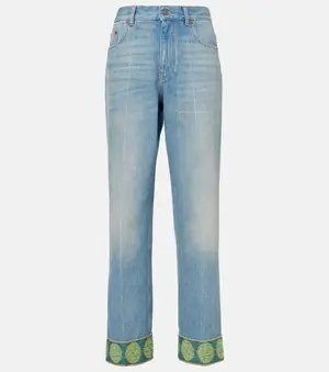 Valentino Garavani Metallic Jeans For Women