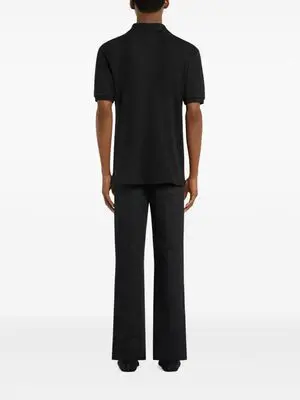 COURREGES Mesh Polo Shirt - Black