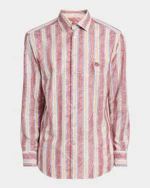 Etro Striped Paisley Sport Shirt - Multicolour